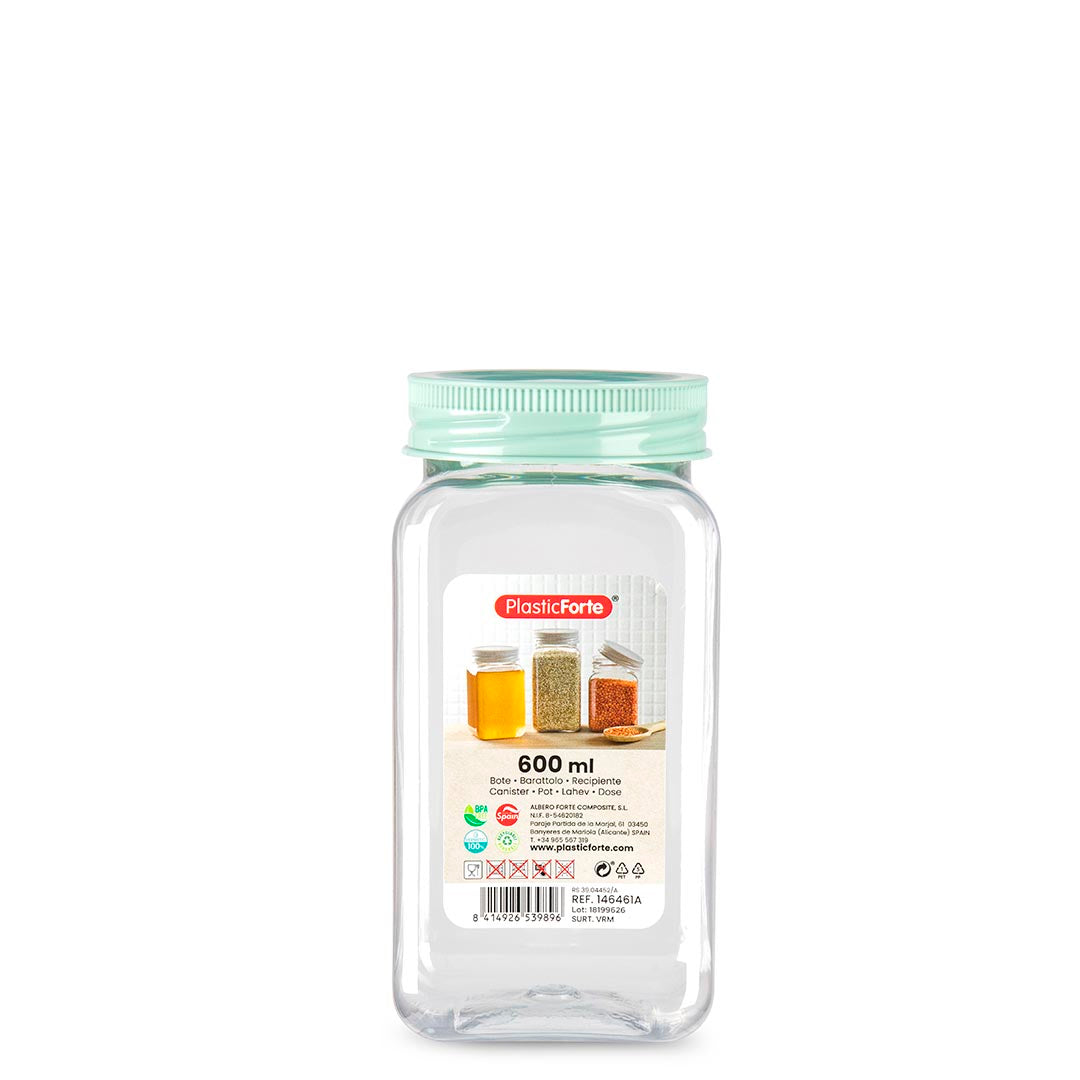 Plastic Forte Classic Square Food Canister - 600ml, Available in Sever ...